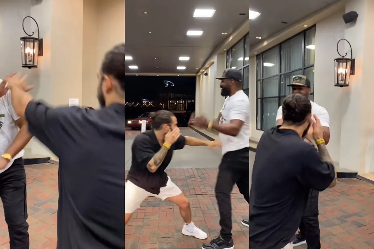 Muhammad Ali's Grandson and UFC champ Jon Jones get into a sparring ...