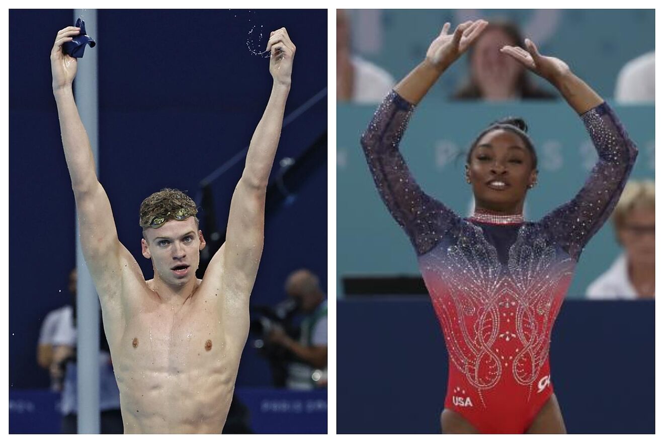 El rey León Marchand y varias reinas junto a Simone Biles | Marca