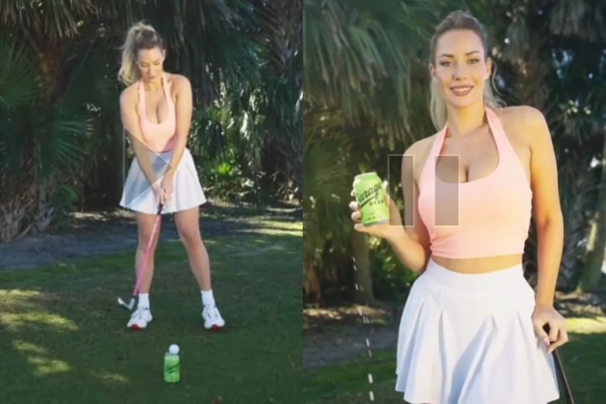 Paige Spiranac shows off power swing, destroys beer can in new video ...