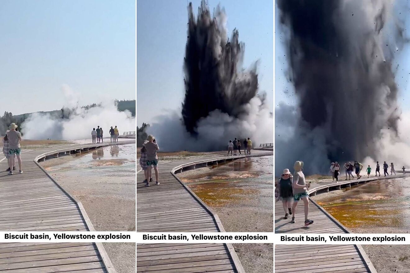Hydrothermal explosion in Yellowstone National Park forces tourists to ...