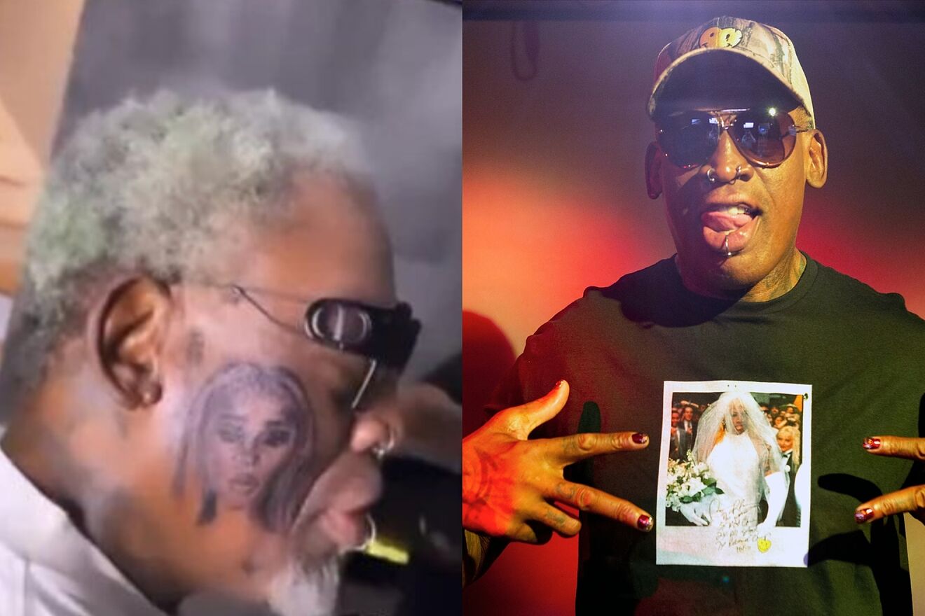 Dennis Rodman goes full Mike Tyson with a face tattoo of his mysterious ...