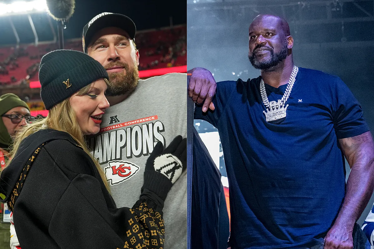 Shaquille O'Neal shades Taylor Swift in front of Travis Kelce while ...