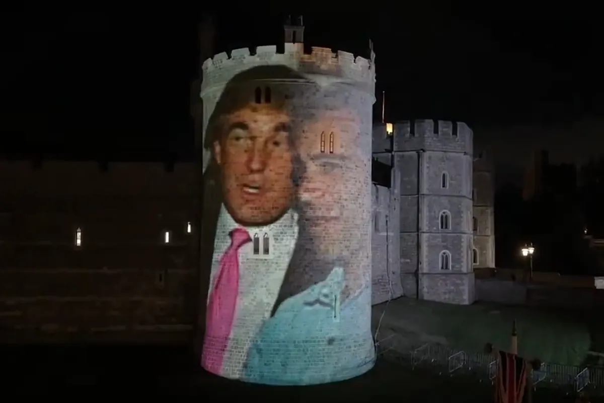 Four arrested over projection of Trump and Epstein images on Windsor ...