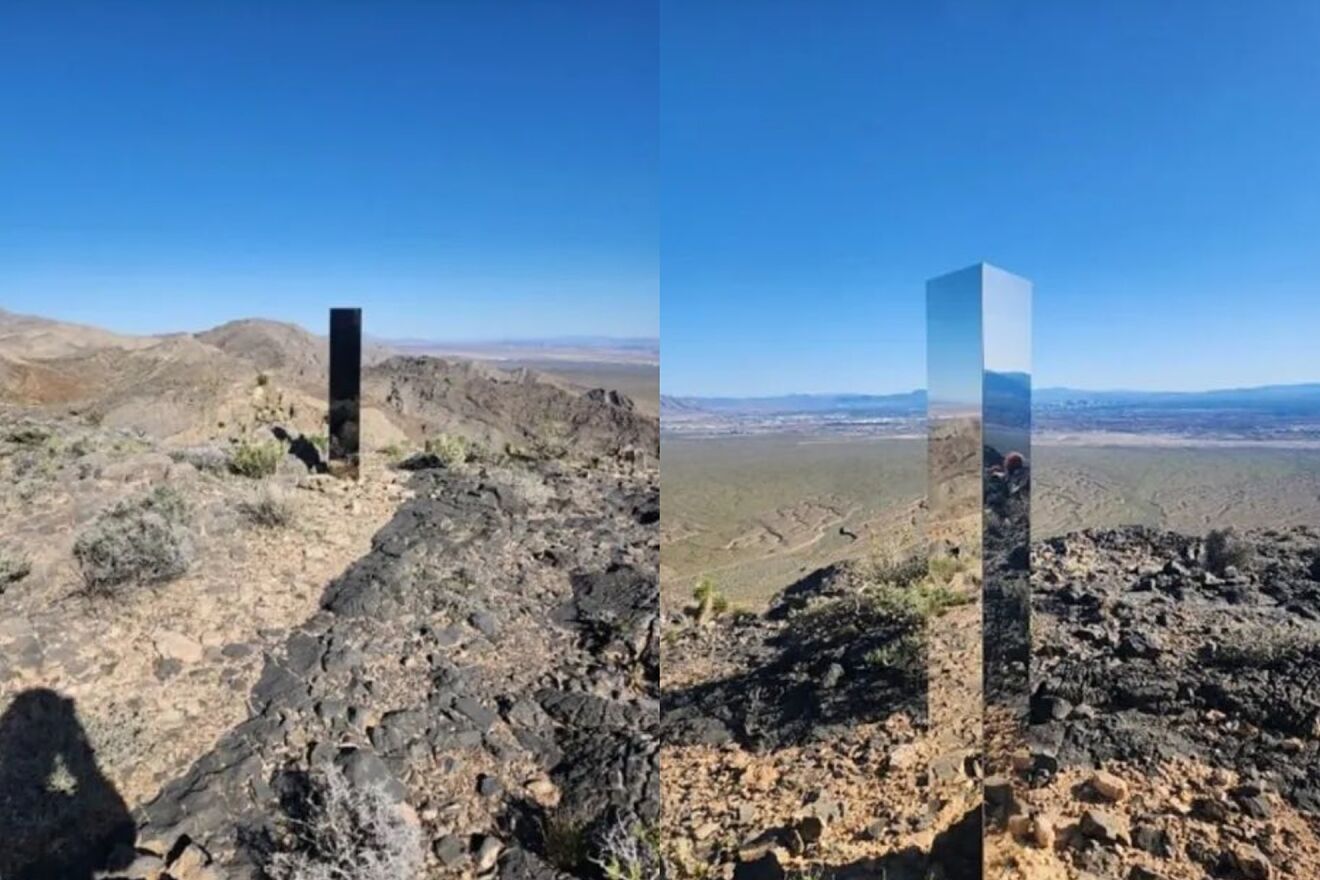 Another mysterious mirrored monolith appears at the Las Vegas desert ...