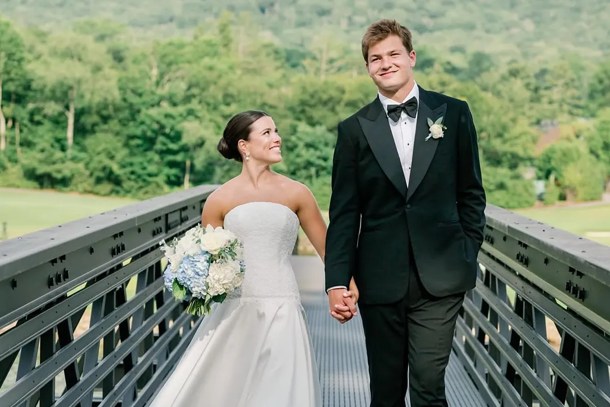 Drake Maye and his wife Ann Michael Hudson share the joy of their ...