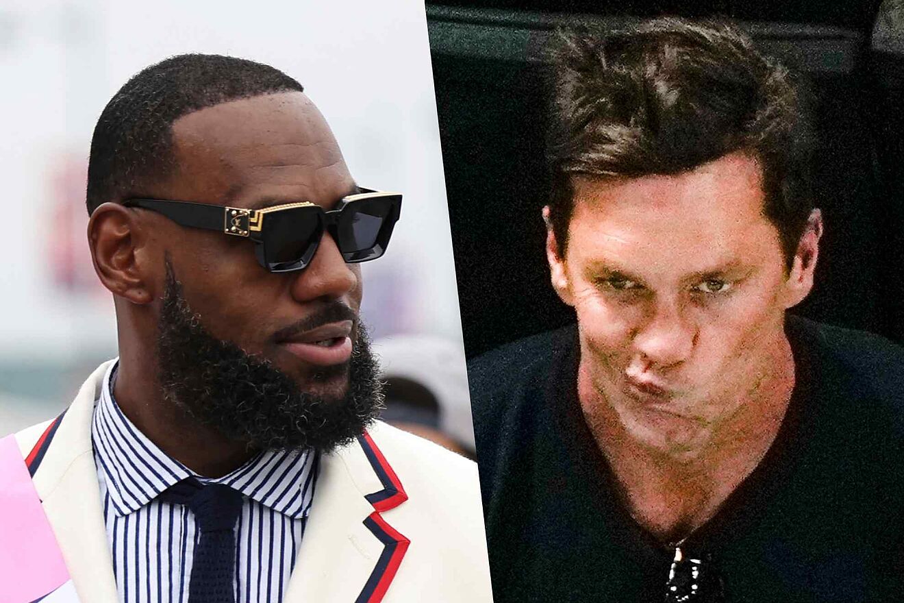 LeBron James given the 'cold shoulder' by Tom Brady, who had his eyes ...