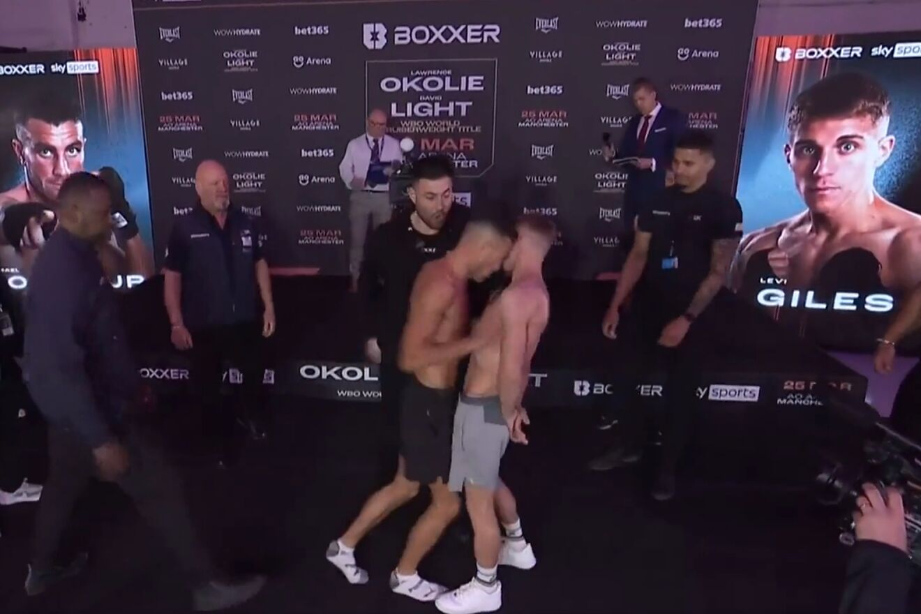 Boxing: Michael Gomez Jr. can't contain his anger shoving Levi Giles to ...