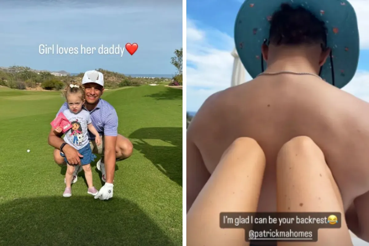 Patrick Mahomes shows off his 'dad bod' while on a beach vacation in ...