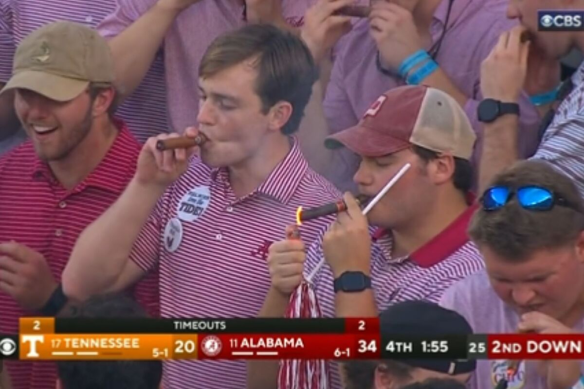 Alabama fans smoke cigars after 27-0 scoring run completes comeback vs ...