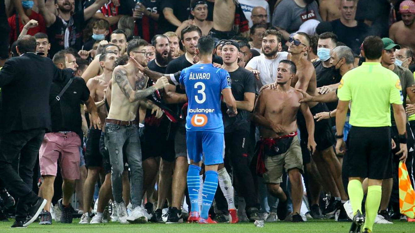 The repercussions from Nice vs Marseille brawl: Stand closure, point ...